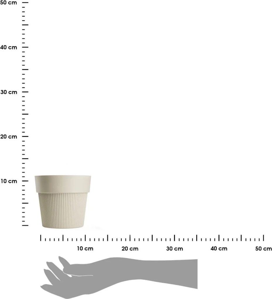 PLASTOVÝ KVĚTINÁČ SILVA LINE 13X11,5 CM BÉŽOVÁ