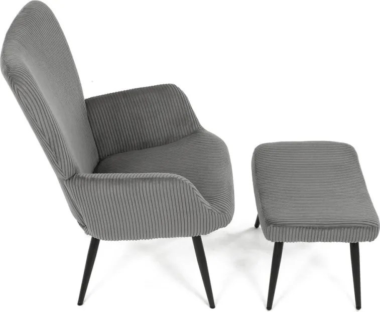 Relaxační křeslo AK-L7285 GREY6, manšestrová látka, šedá (70 x 81) cm