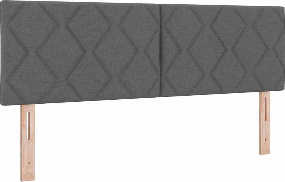 Postel s boxspringem s čelo Tmavě šedá 190 x 140 cm textil 3341161