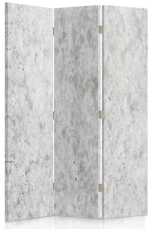 Ozdobný paraván, Světlý beton - 110x170 cm, třídílný, klasický paraván