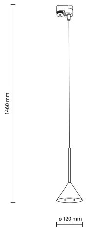 Lustr na lanku do lištového systému CONO MINI 1xGU10/10W/230V černá