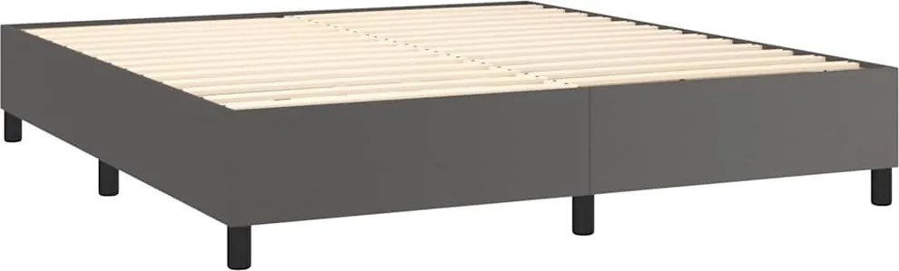 Rám postele s boxspringem šedá 160 x 200 cm umělá kůže 3121057