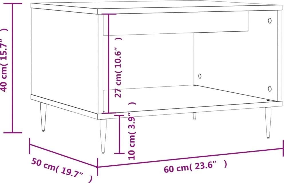 vidaXL Konferenční stolek 60 x 50 x 40 cm kompozitní dřevo [829249] Barva: Bílá