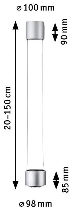 Paulmann 96811 Aldan, závěs pro Urail systém, 13W LED 4000K stmívatelné, matný chrom, výška 8,5cm