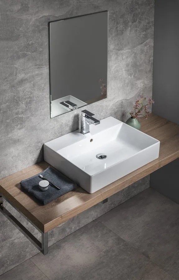 GSI KUBE X keramické umyvadlo 60 x 47 cm rektifikovaná verze s přepadem Extra Glaze bílá 94319111