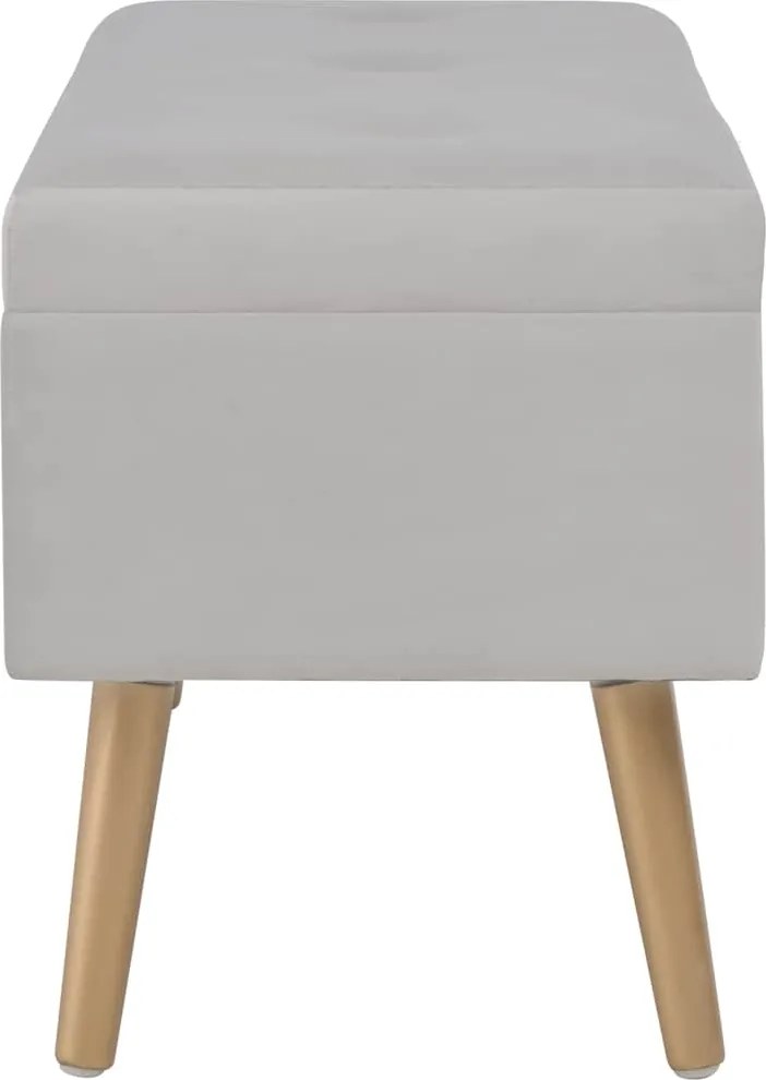 Lavice s úložným prostorem 80 cm šedá samet 329932