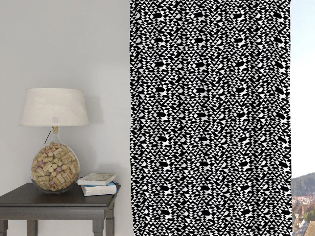 Goldea bavlněný závěs - vzor designové trojúhelníky 140x145 cm