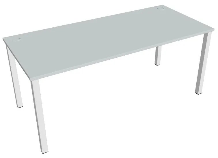 Stůl pracovní rovný 180 cm - Hobis Uni US 1800 Dekor stolové desky: šedá, Barva nohou: bílá