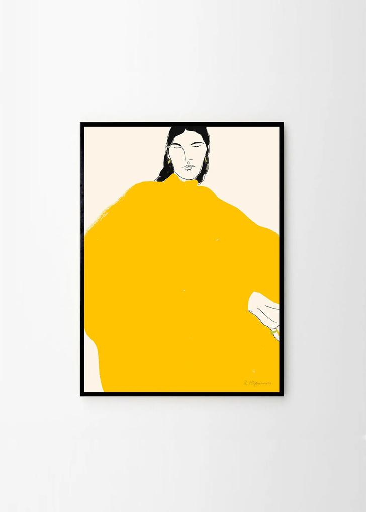 THE POSTER CLUB Autorský plakát Yellow Dress by Rosie McGuinness 50 x 70 cm, žlutá barva, papír
