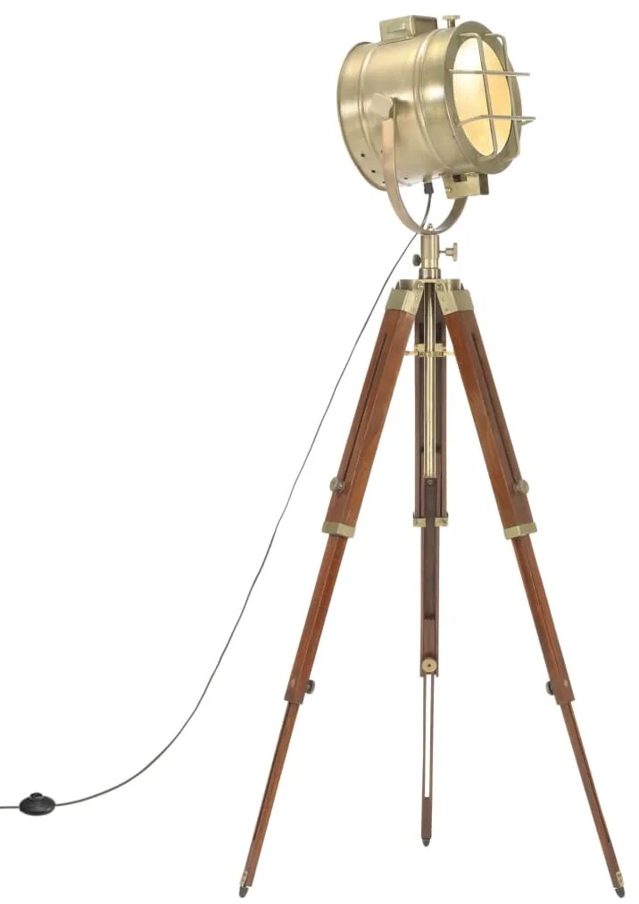 Stojací lampa na stativu masivní mangovníkové dřevo 165 cm 286112