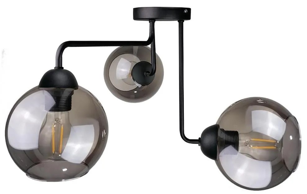 Keter Lighting Přisazený lustr OSMO 3xE27/60W/230V černá NA0210