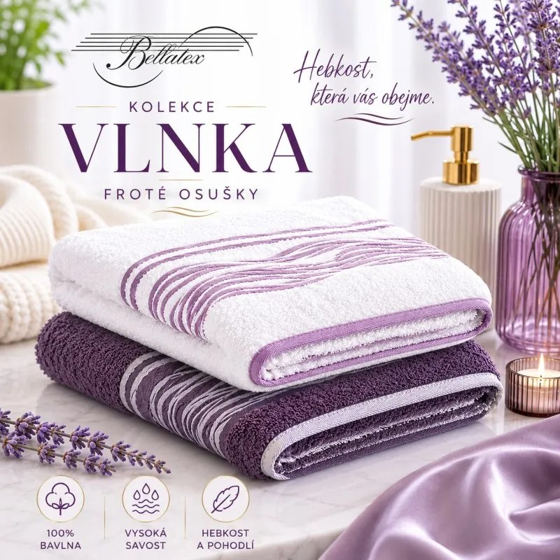 Bellatex Froté ručník a osuška kolekce Vlnka Bílá 70x140 cm