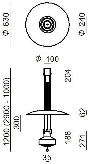 Stilnovo 9311 Saliscendi, bílé stahovací LED svítidlo, 33W LED 2700K stmívatelné DALI, prům. 63cm