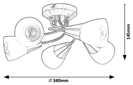 Rabalux 5691 - Stropní svítidlo CONNOR 5xE14/40W/230V