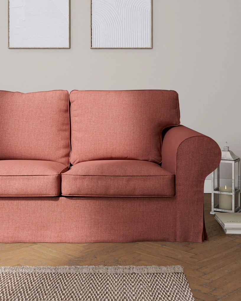 Potah na pohovku IKEA Ektorp 3-místná, rozkládací STARÝ MODEL PIXBO barva hnědá látka pletený vzor