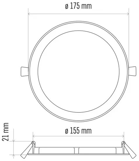 Emos lighting LED zápustný panel ø 175 mm, 12W, kulatý Teplota světla: 3000 K, Barva materiálu: Bílá