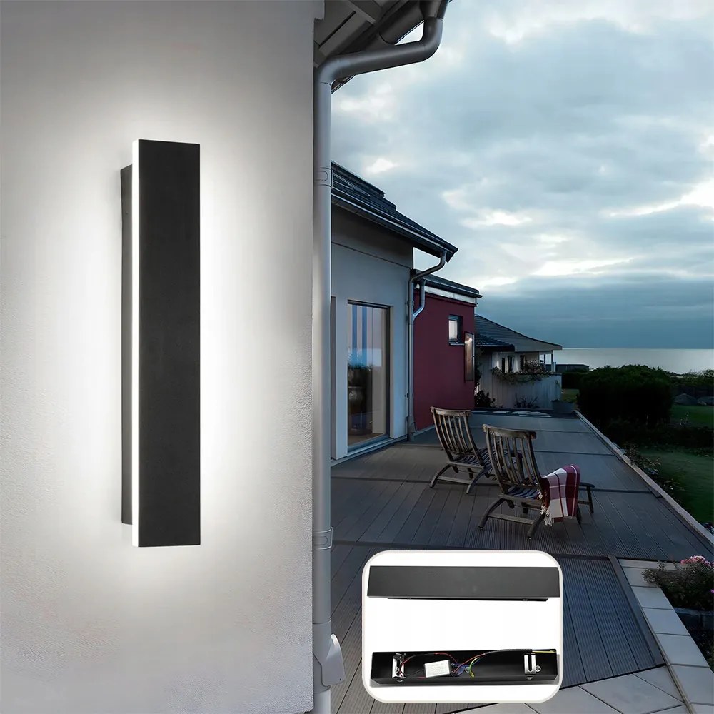 Černá Led Nástěnná Lampa Lineární, Moderní Do Obývacího Pokoje IP65