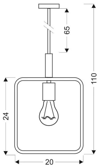 Lustr na lanku FRAME 1xE27/60W/230V černá