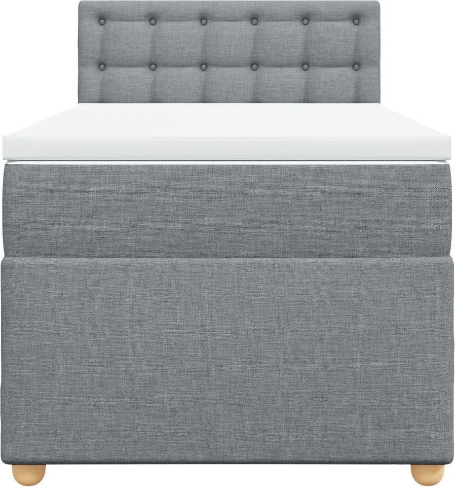 Box spring postel s matrací světle šedá 80 x 200 cm textil 3286521