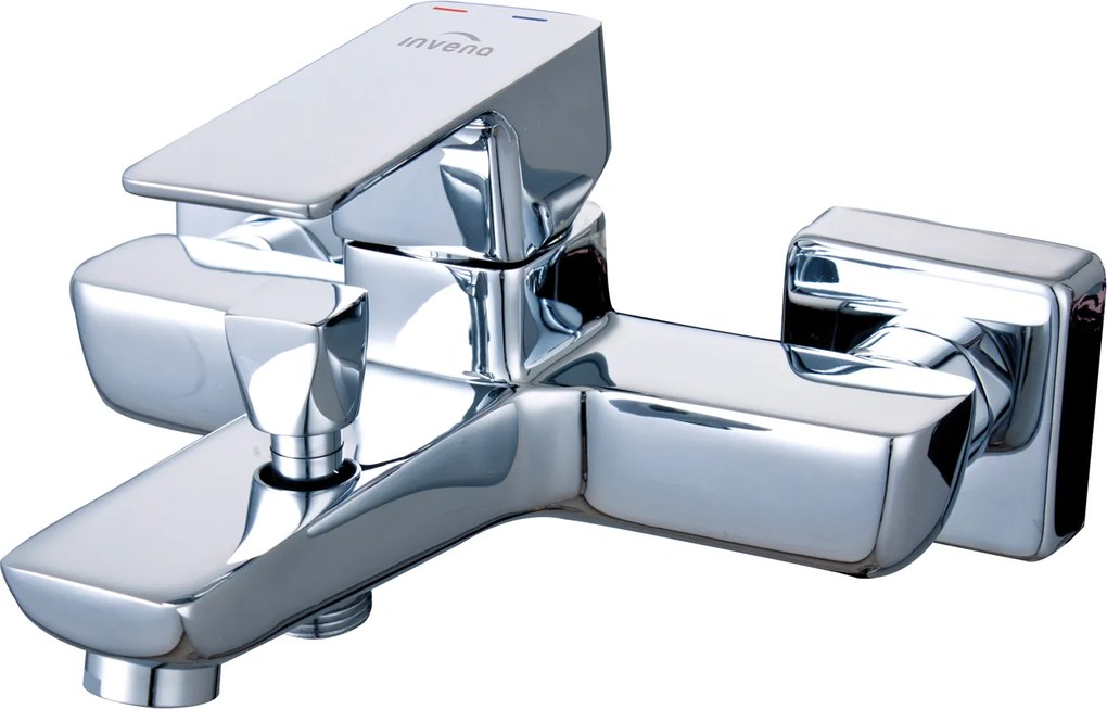 Invena Nyks, nástěnná vanová baterie bez sprchové sady, chrom lesklý, INV-BW-28-001-S