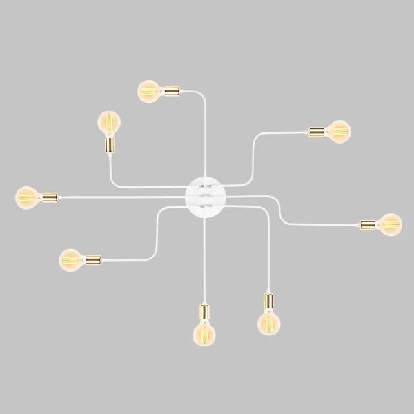 Přisazený lustr TRUVA 8xE27/40W/230V bílá/zlatá