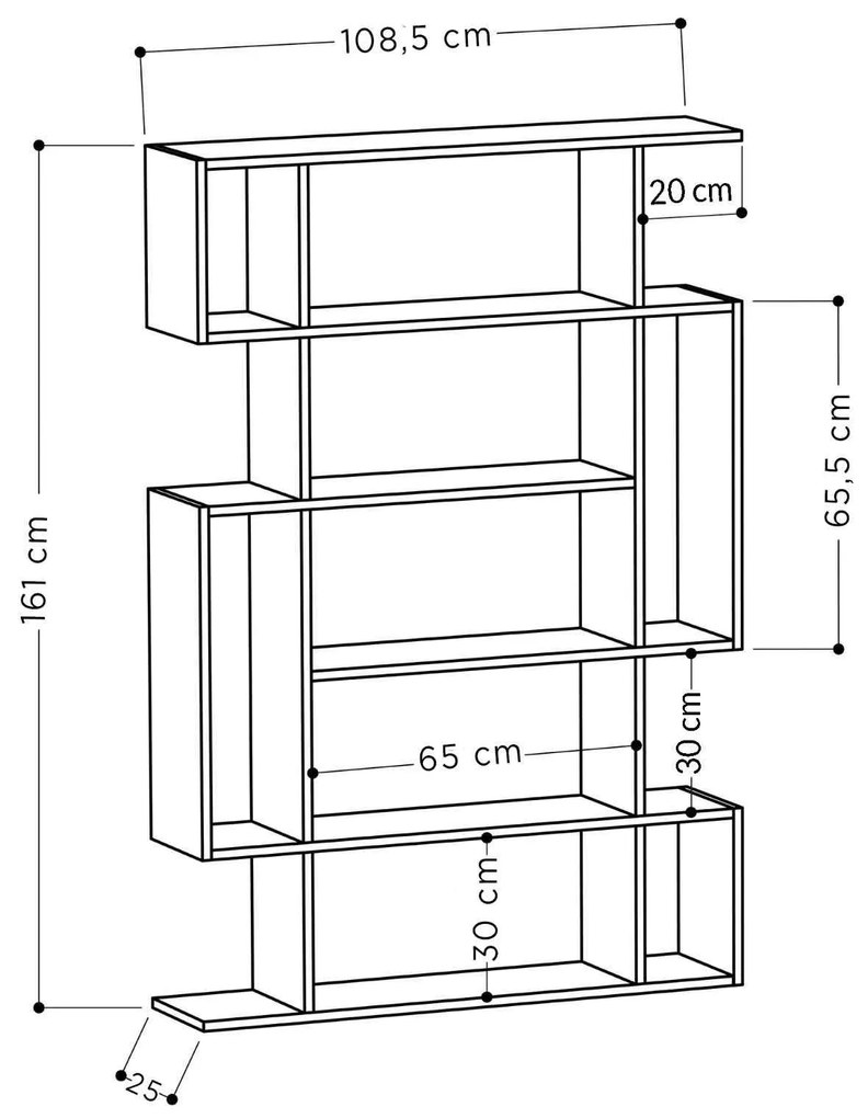 MYRTALE, regál, knihovna, dub / antracit