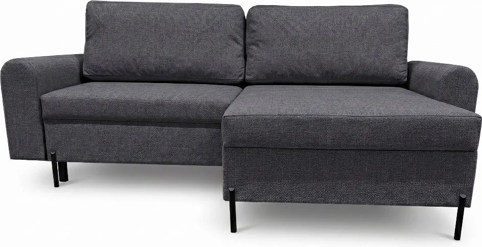 Rohová rozkládací sedací souprava do L PORTINE, 245 cm, s úložným prostorem Roh pohovky: Pravý roh, Barva látky Sawana: Hnědá (Sawana 25)