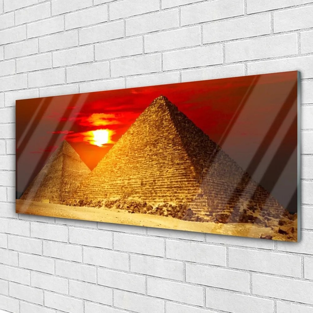 akrylový obraz Pyramidy Architektura 125x50 cm