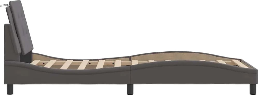Rám postele bez matrace Zadar šedý 100x200 cm umělá kůže 3208166