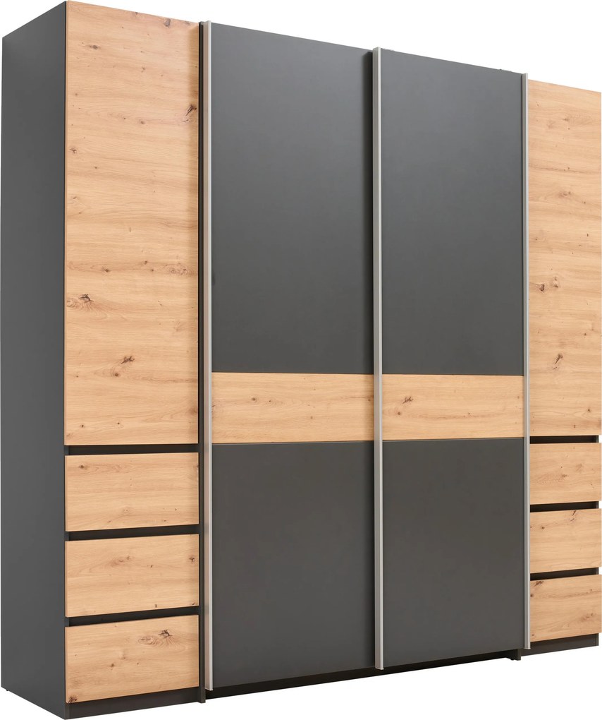 XXXLutz ŠATNÍ SKŘÍŇ, barvy grafitu, dub artisan, 215/211/60 cm Carryhome - Šatní skříně - 002427000404