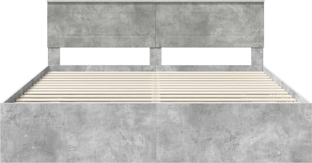 Rám postele s čelo Betonově šedá 180 x 200 cm Kompozitní dřevo 3408826