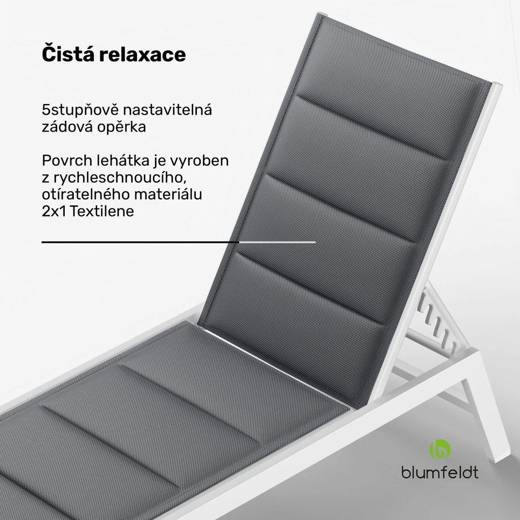 Blumfeldt Renazzo Lounge lehátko, 120 kg nosnost, 5 stupňů, vodoodpudivé