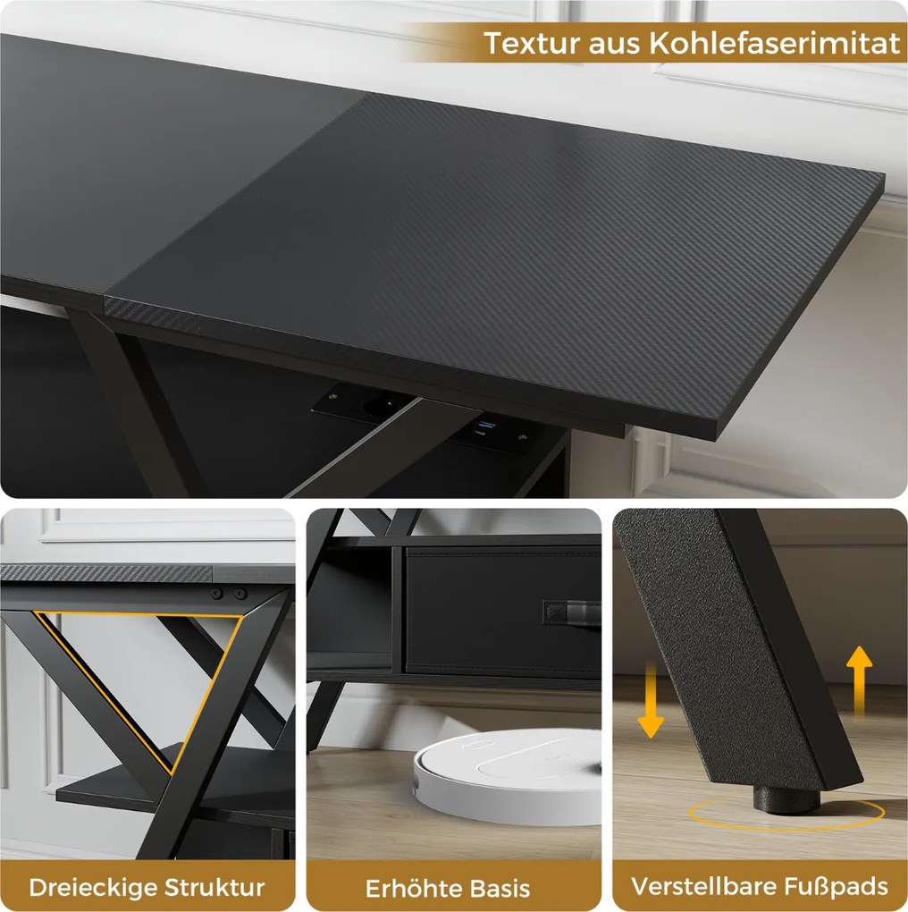 Costway Televizní stojan pro 65 palcový televizor 3 Tier Entertainment Center