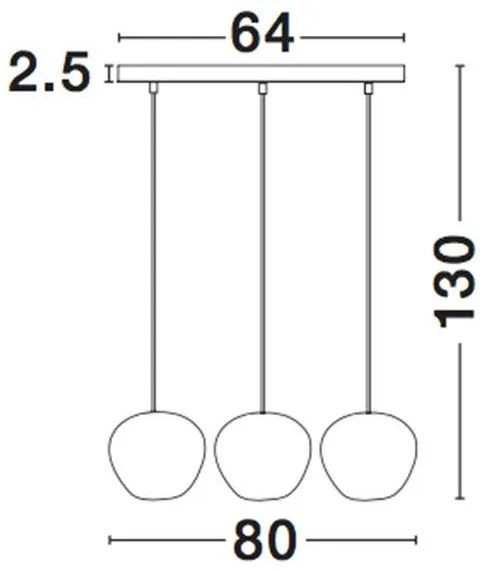 Nova Luce Závěsné svítidlo CEDRO kouřové sklo Bronz a černý kov E27 3x12W
