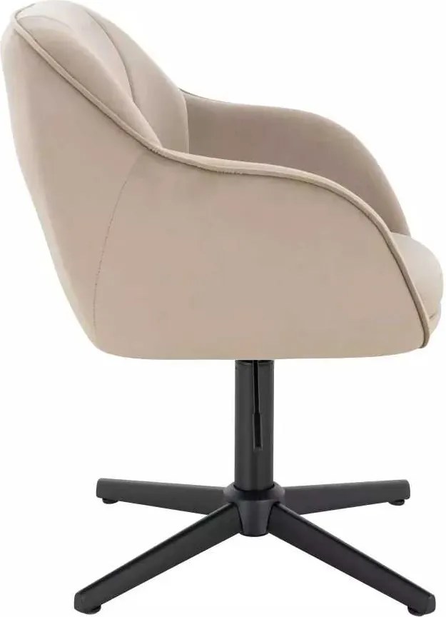 LuxuryForm DESIGN Otočná židle AVOLA VELUR na černém kříži - latte