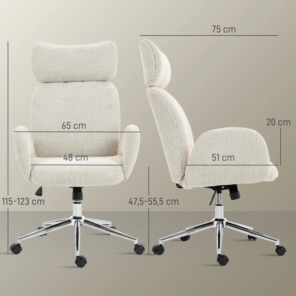 Ergonomická kancelářská židle HOMCOM, otočná židle k psacímu stolu s nastavitelnou výškou, nastavitelnou opěrkou hlavy, područkami a funkcí náklonu —…