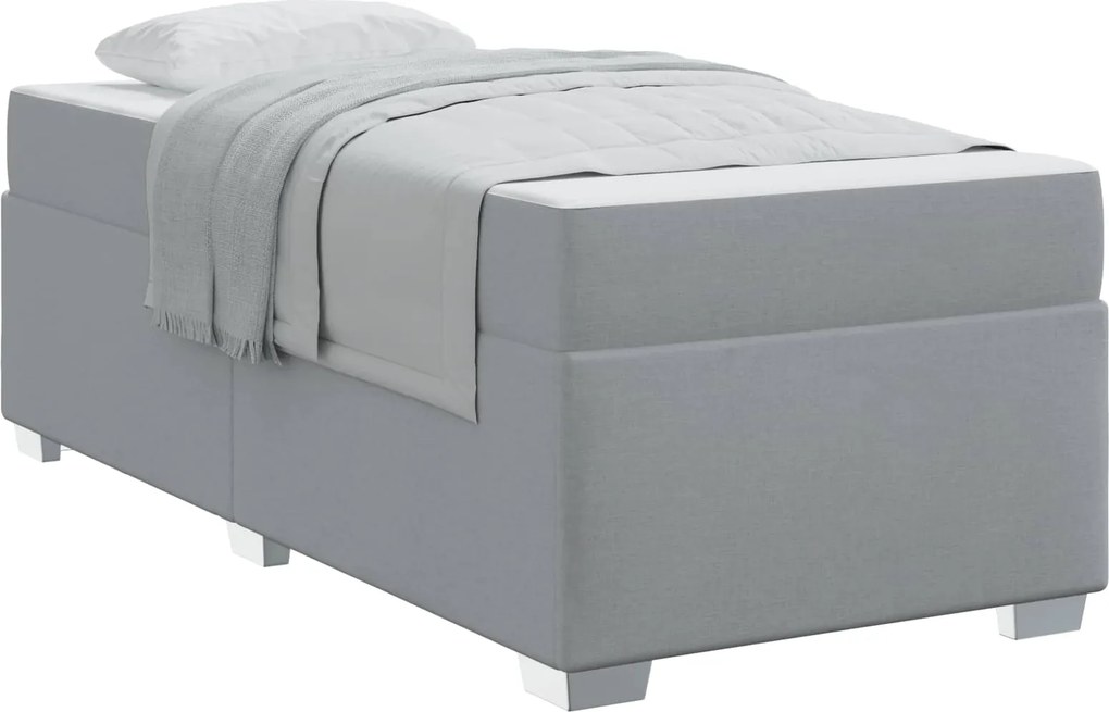 Rám postele s matrací Světle šedá 90 x 190 cm textil 3399152