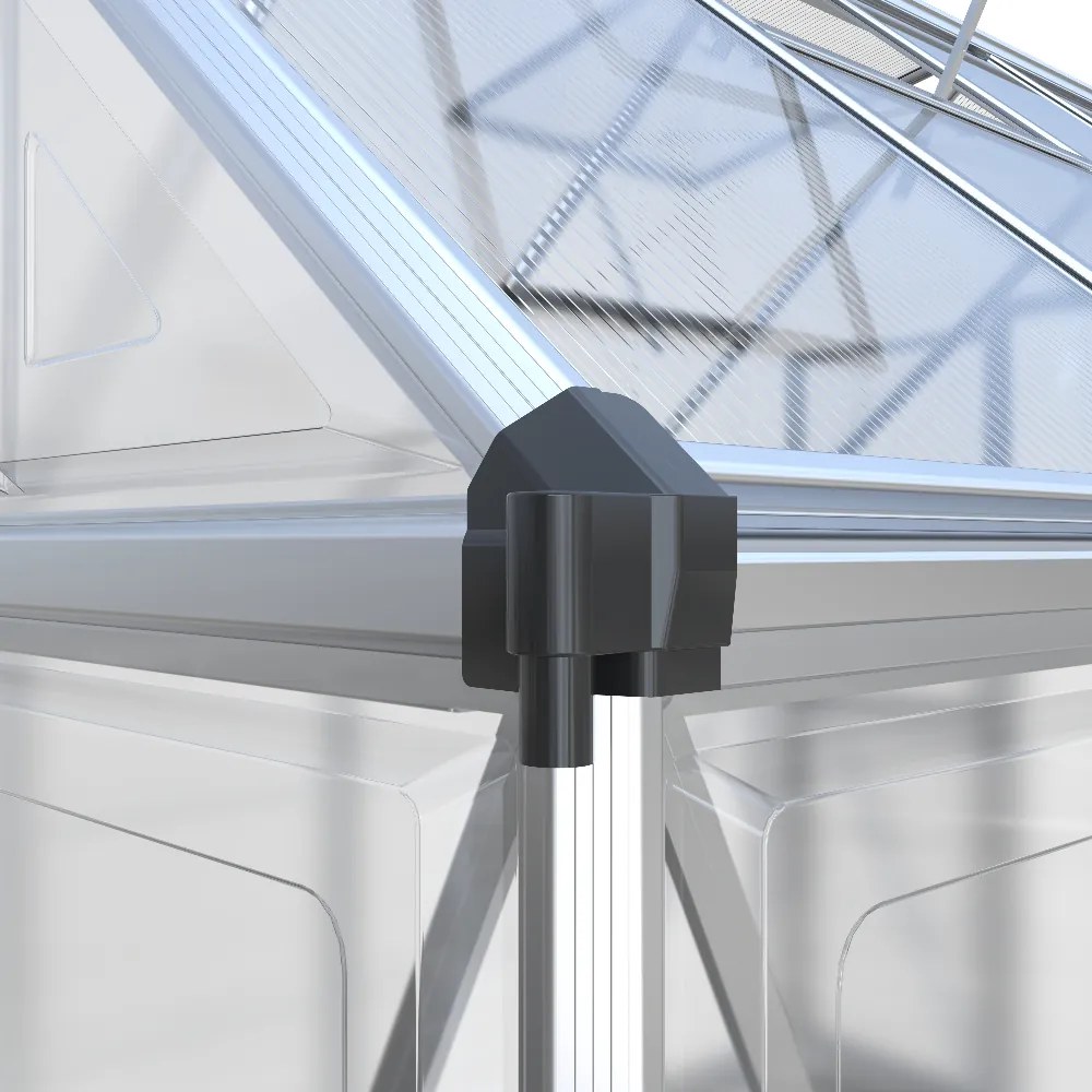 Skleník se základnou BestBerg SH-6 / 6,6 m² / 360 x 182 x 208 cm / stříbrná