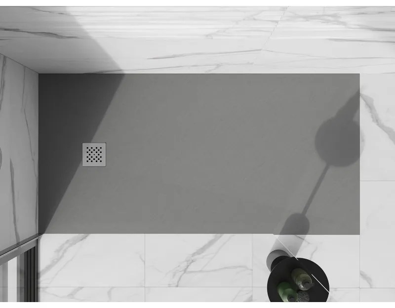 Mexen Stone+ kompozitní čtvercová sprchová vana 180 x 70 cm, Šedá-Beton - 44617018