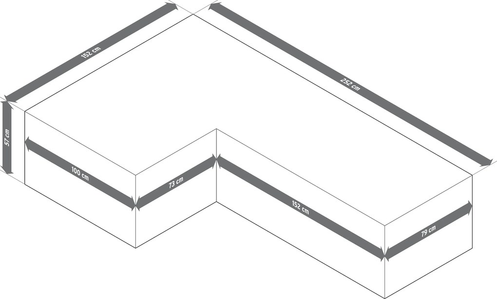 Tchibo - Prémiový obal na velké rohové sedací soupravy - barva: šedá