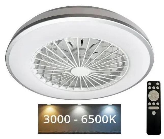 NEDES LED Stropní svítidlo s ventilátorem OPAL LED/48W/230V + dálkové ovládání ND3668