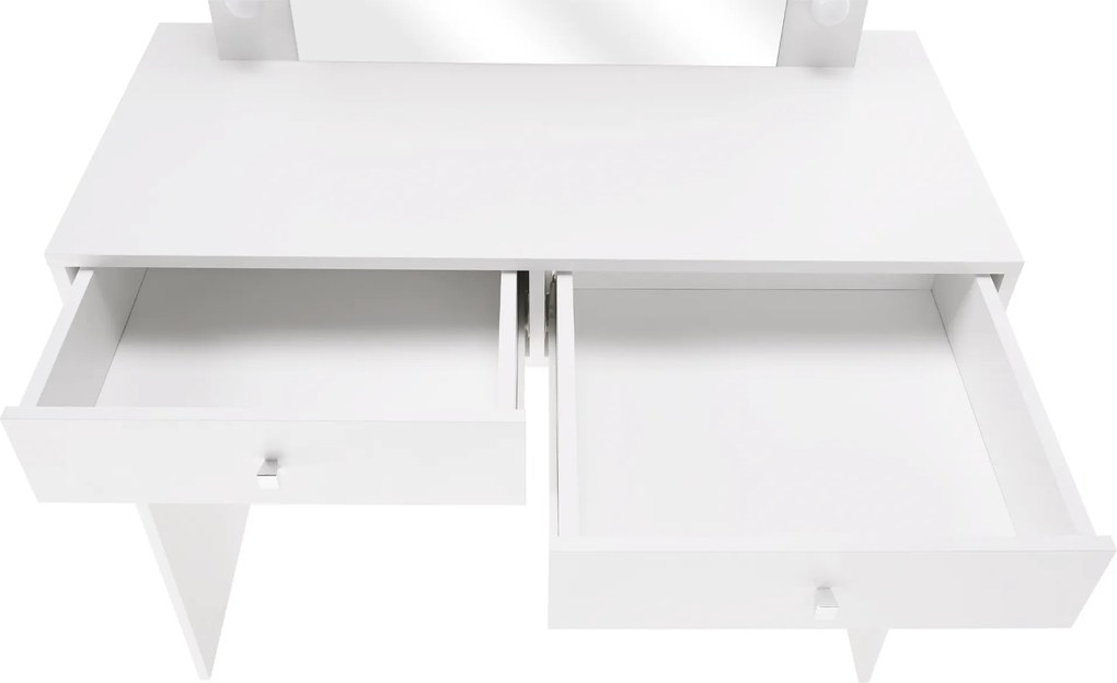 Toaletní stolek s LED osvětlením, bílá, LEDIO