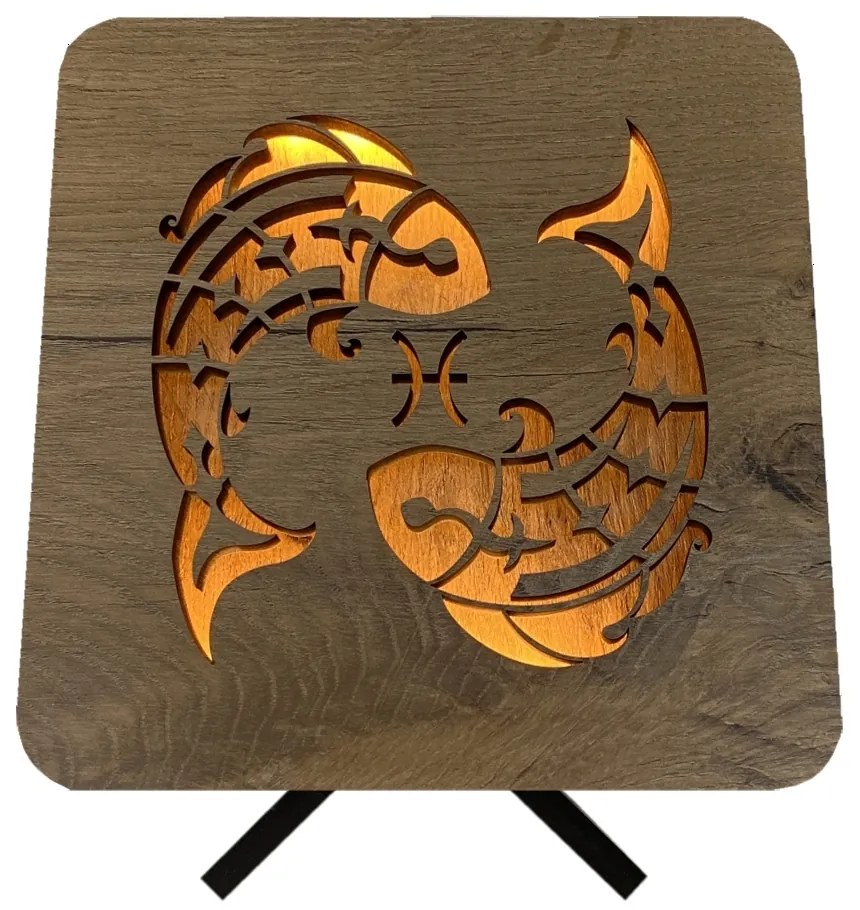 Li-Go Znamení "Ryby" lampa 19x19cm provedení povrchu: dub