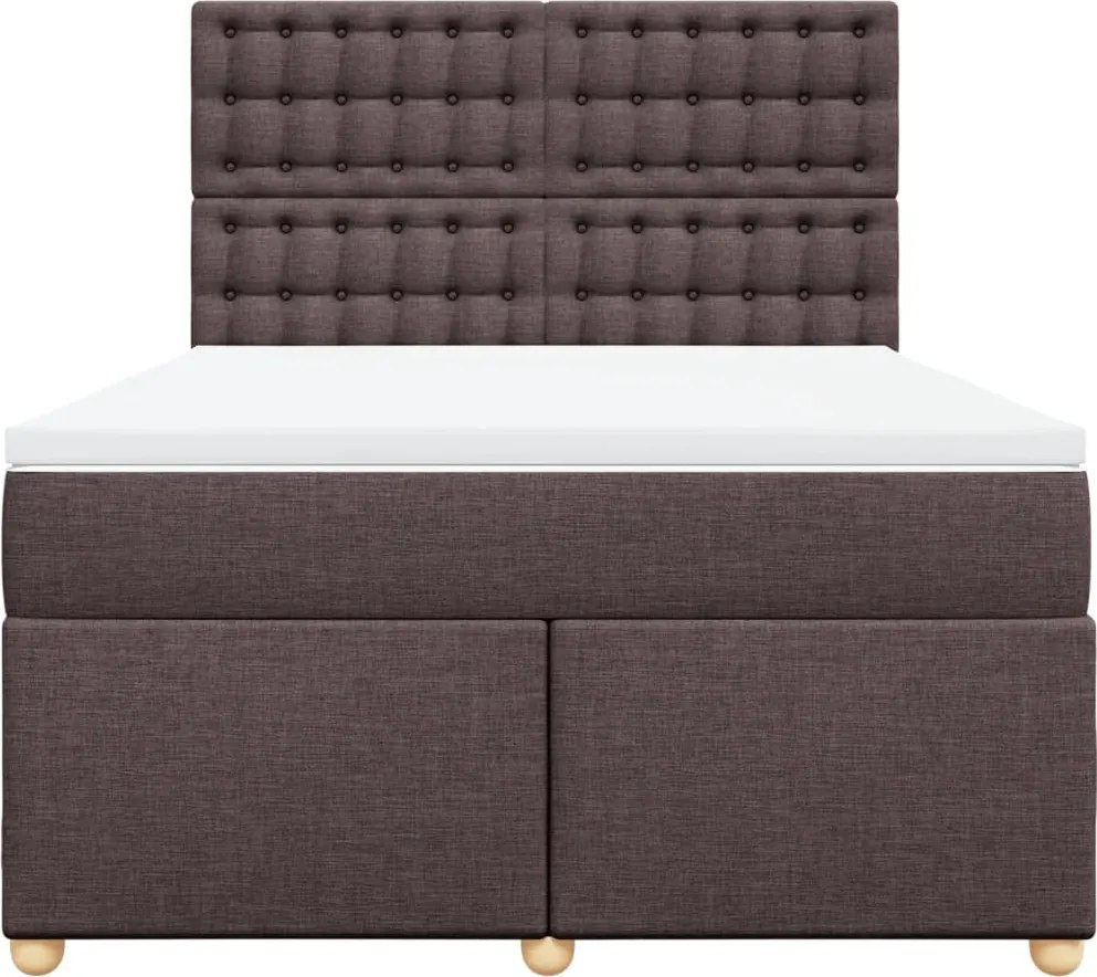 Box spring postel s matrací tmavě hnědá 160x200 cm textil 3291348