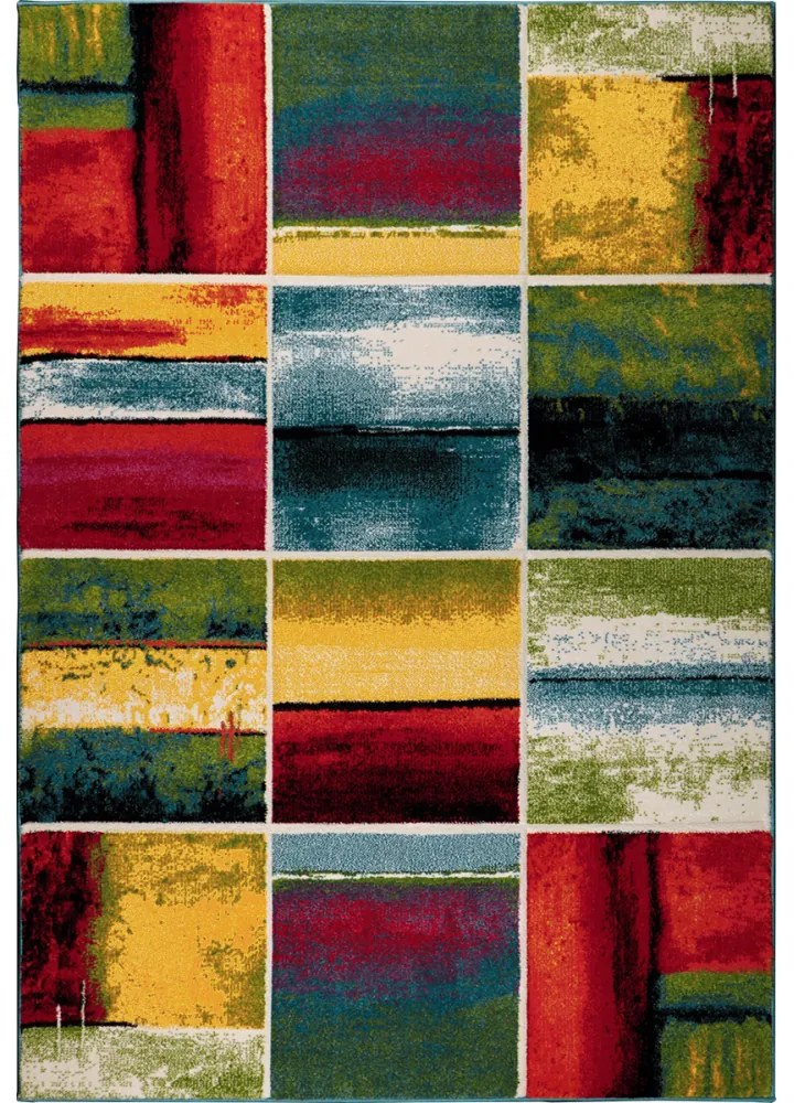 Jutex Kusový koberec moderní Marvelous 20768-110 vícebarevný kostky 080x150 cm