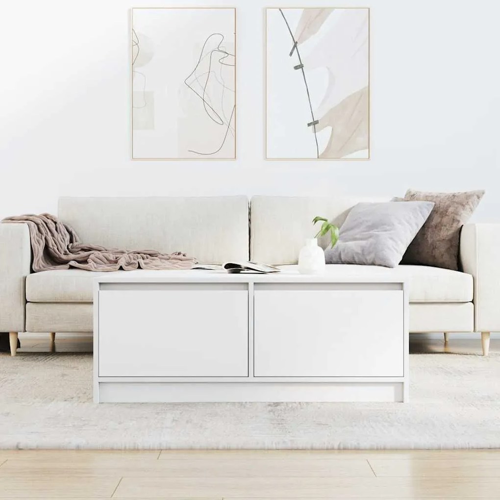 Konferenční stolek se zásuvkami bílý 100x100x40 cm 3328399
