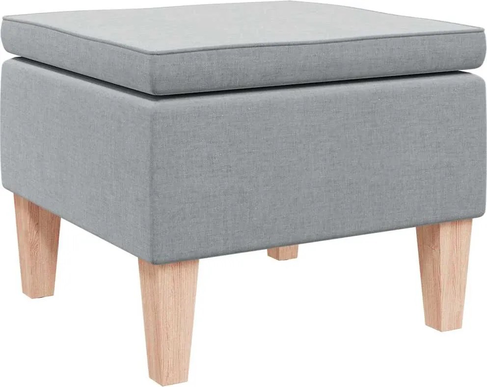 Stolička s dřevěnými nohami světle šedá textil 329425