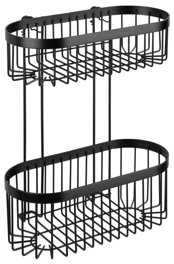 Černý nástěnný košík Wenko Classic Plus 2 Tier