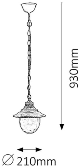 Rabalux 8678 - Venkovní lustr BARCELONA 1xE27/60W/230V