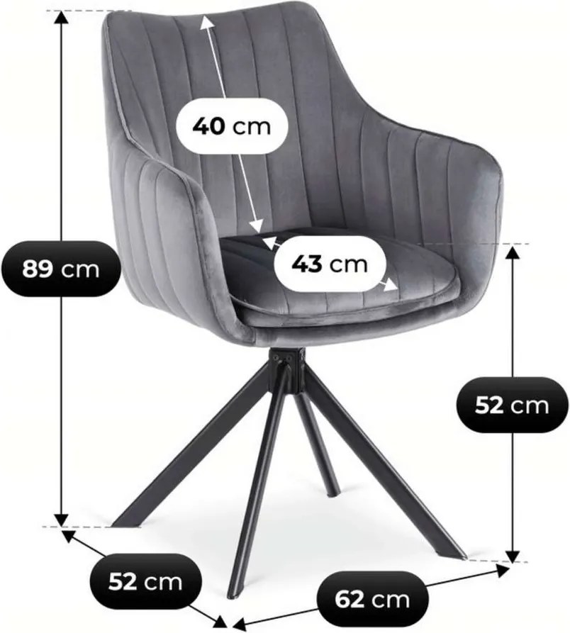 Jídelní židle Pinzo Velvet, šedá
